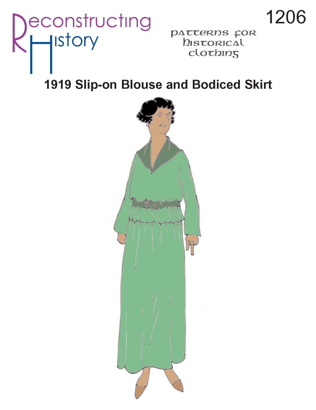 RH1206 — 1919 Blouse and Bodiced Skirt sewing pattern – Reconstructing ...