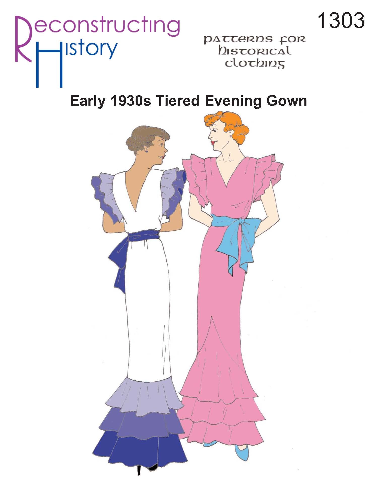 RH1303 — 1930s Evening Gown sewing pattern – Reconstructing History