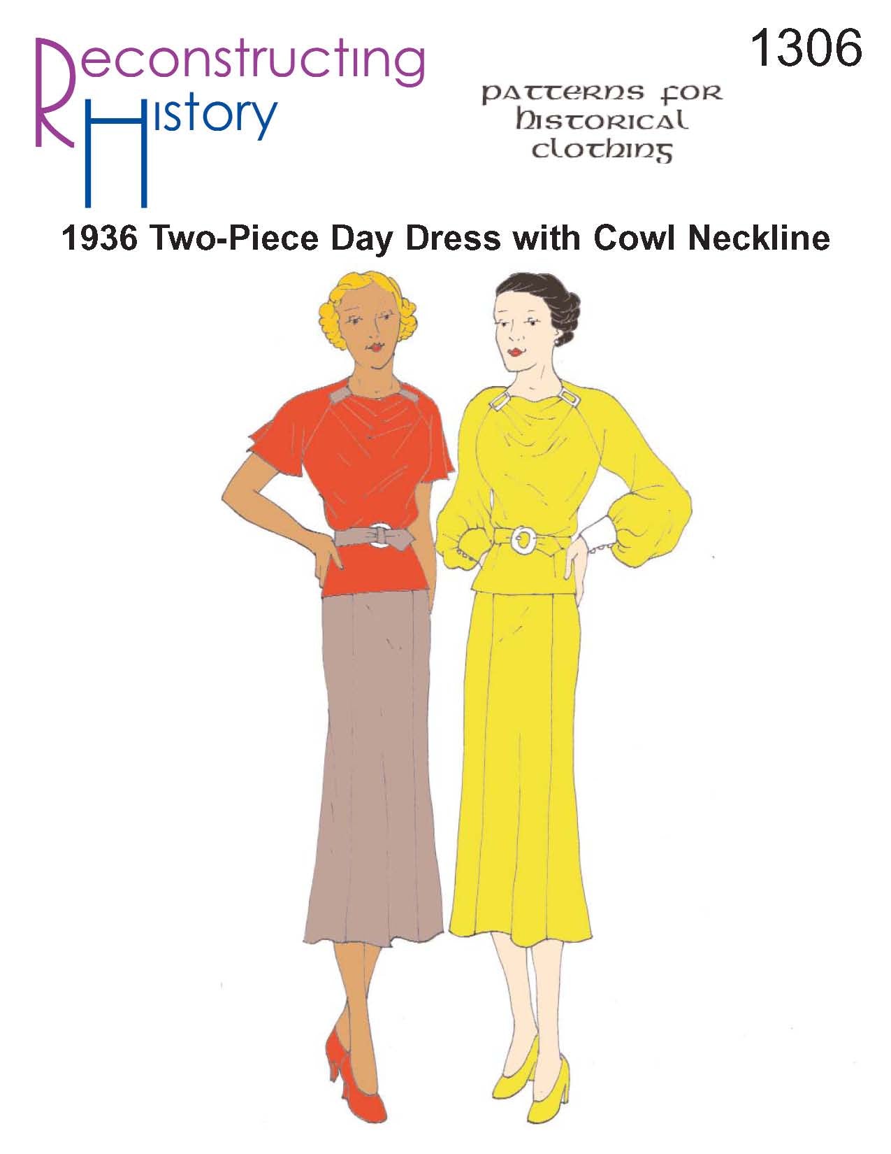 RH1306 — 1930s Day Dress sewing pattern – Reconstructing History