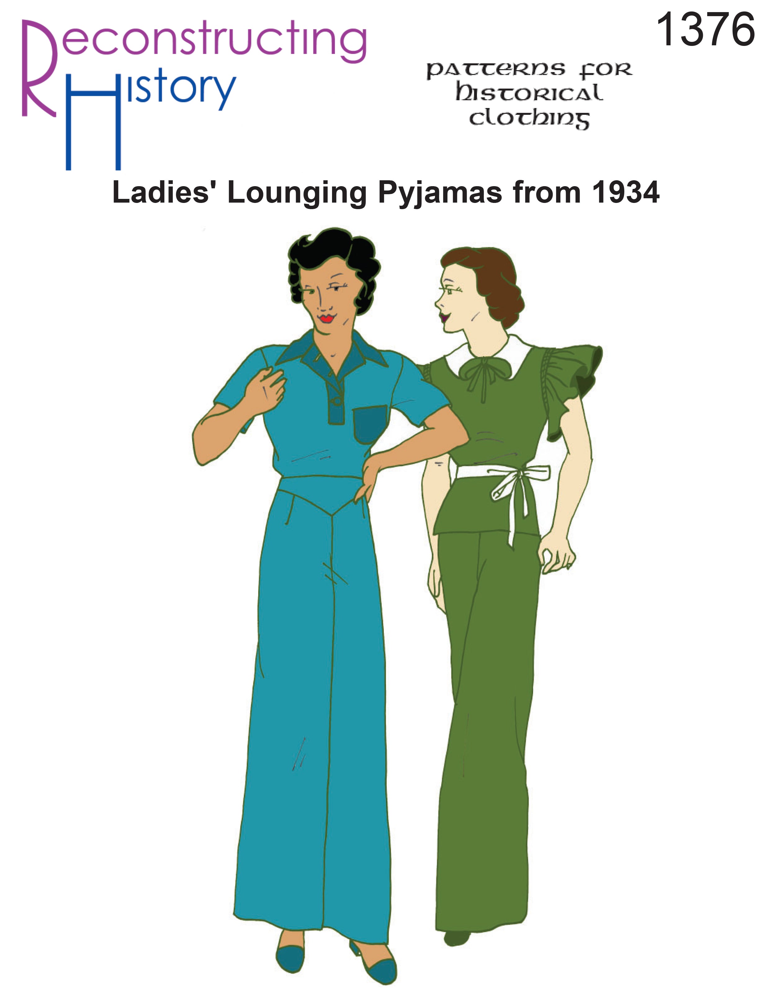RH1376 — 1934 Lounging Pyjamas sewing pattern – Reconstructing History