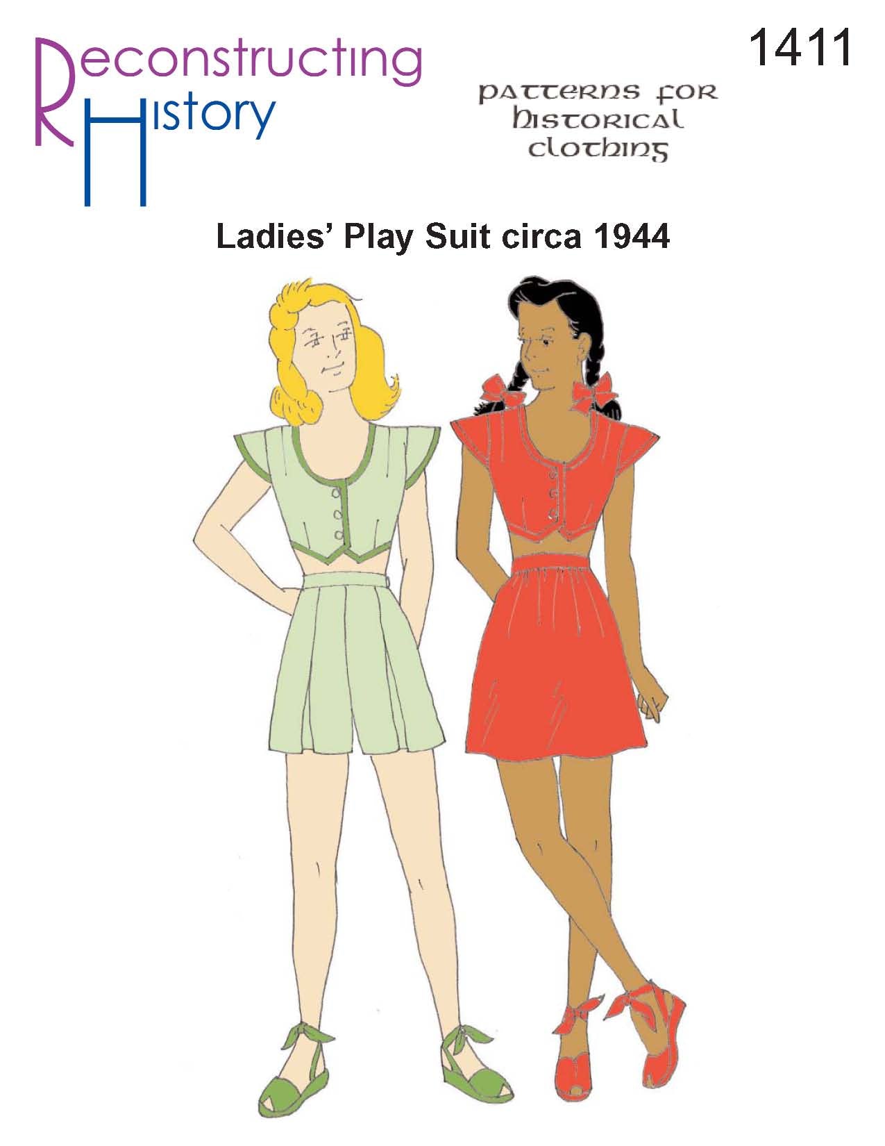 RH1411 — 1944 Ladies' Play Suit sewing pattern – Reconstructing History