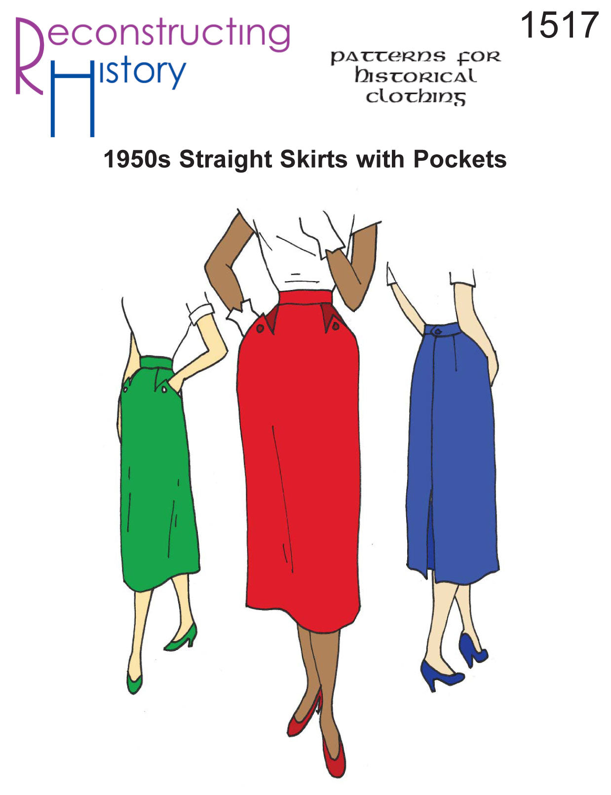 RH1517 — 1950s Skirt with Pockets sewing pattern – Reconstructing History